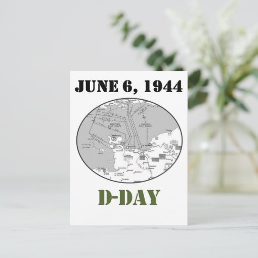 D-Day Map Postcard | Zazzle