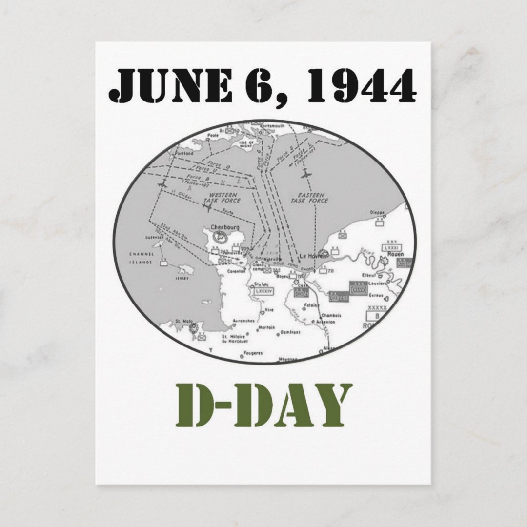 D-Day Map Postcard | Zazzle