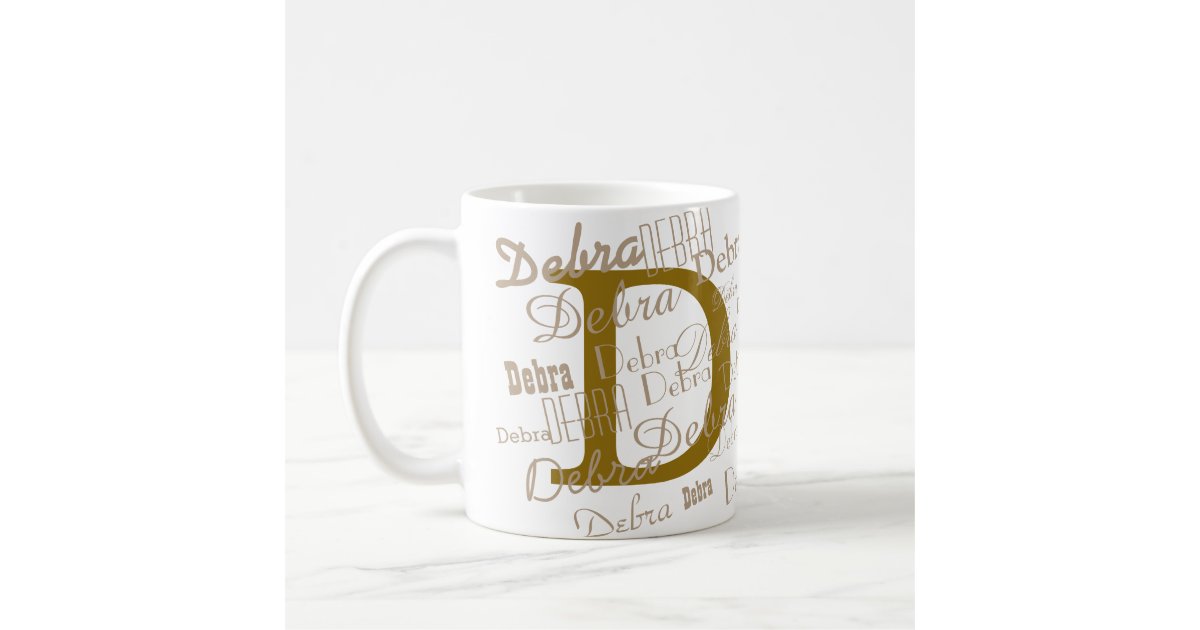 D initial custom coffee mug | Zazzle