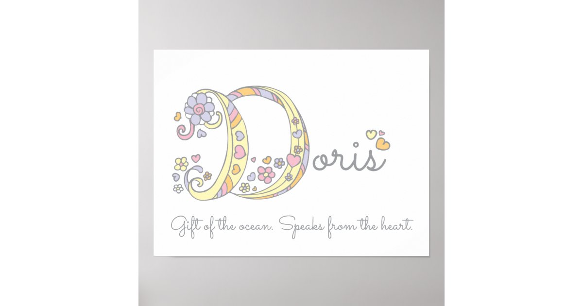 D initial Doris girls name meaning poster | Zazzle