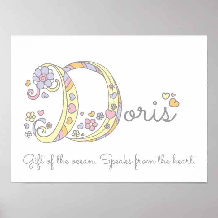 D initial Doris girls name meaning poster | Zazzle.com