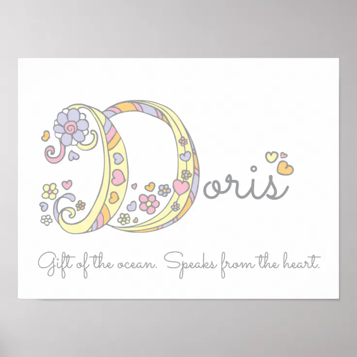 D initial Doris girls name meaning poster | Zazzle