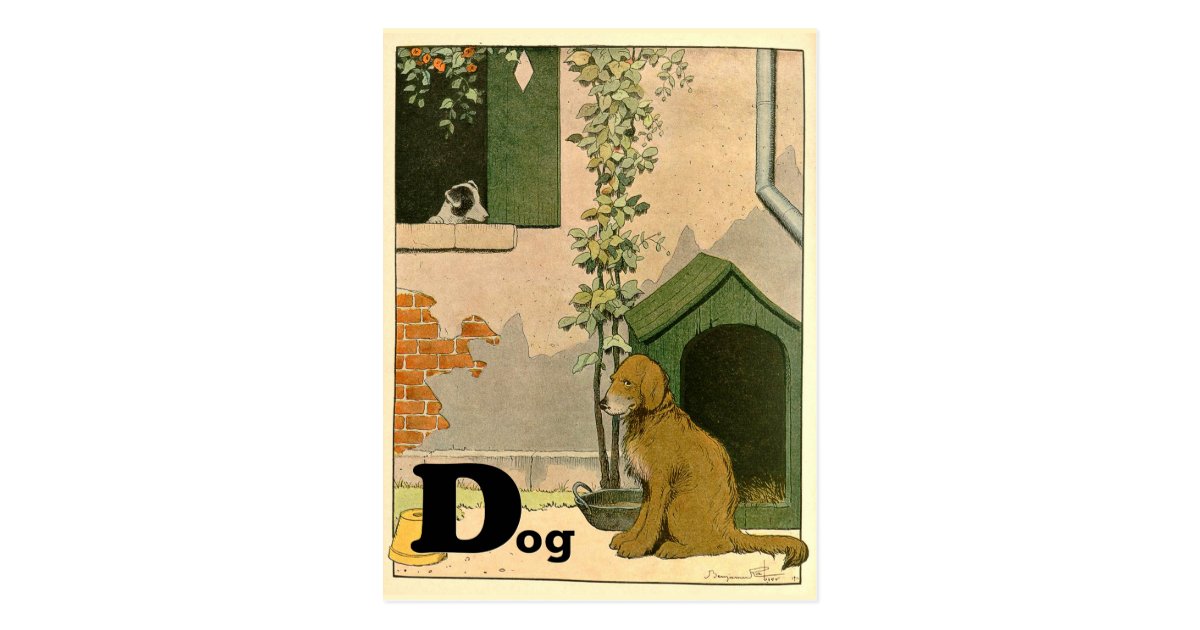 D is for Dog Golden Retriever and Terrier Alphabet Postcard | Zazzle.com