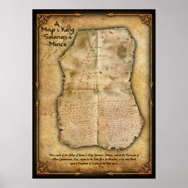Da Silvestra’s Map to King Solomon’s Mines Poster | Zazzle