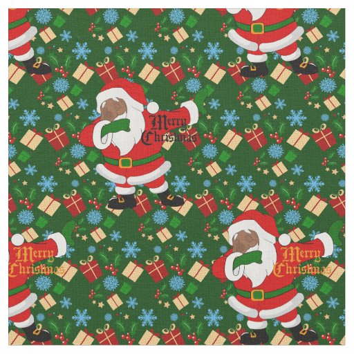 dabbing black santa fabric | Zazzle