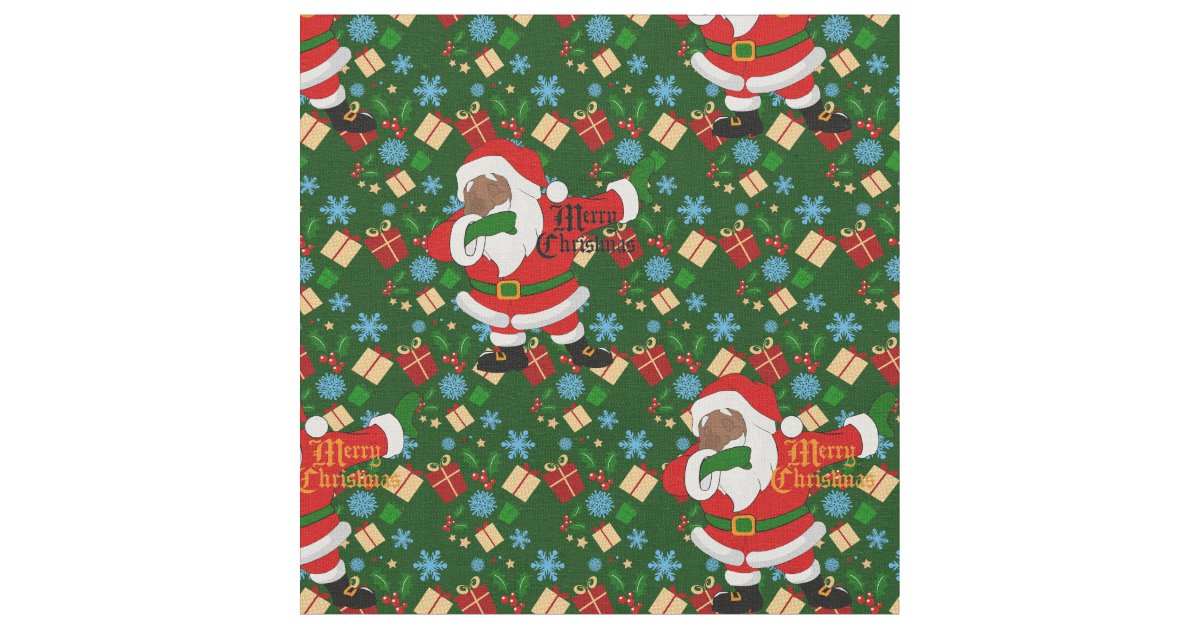 dabbing black santa fabric | Zazzle