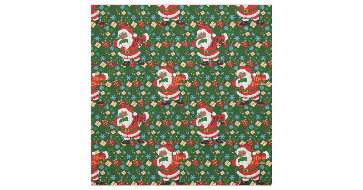 dabbing black santa fabric | Zazzle