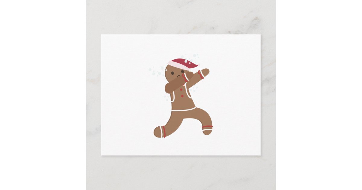 Dabbing Gingerbread Man christmas funny Holiday Postcard | Zazzle
