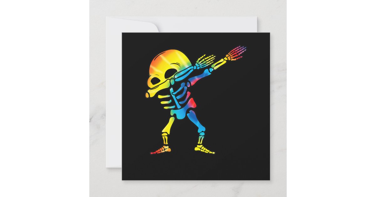 Dabbing Halloween Skeleton Dab Hip Hop Skulla Invitation | Zazzle