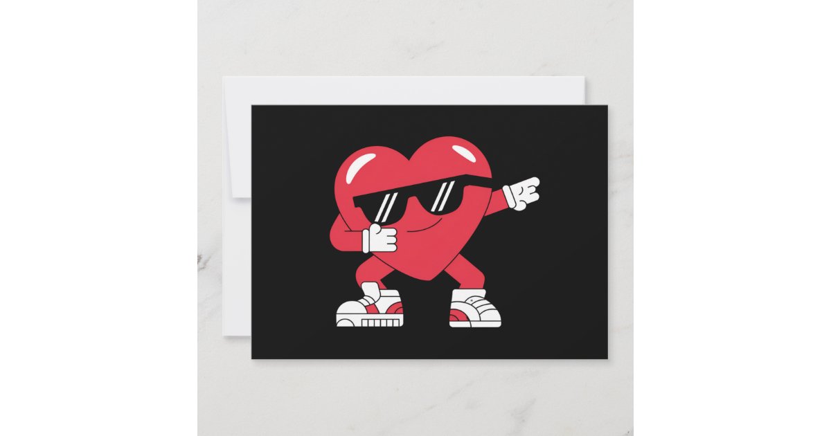 Dabbing Heart Funny Gifts Valentines Day Holiday Card | Zazzle