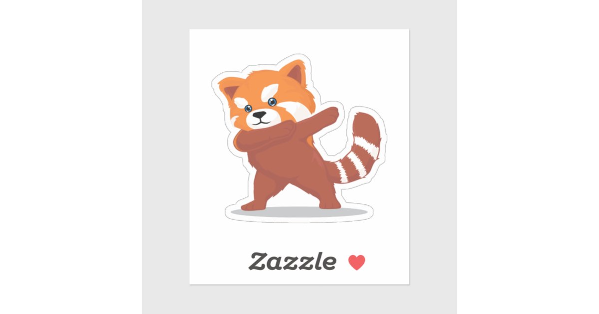 Dabbing Panda - Cute Kawaii Dabbing Red Panda Gift Sticker | Zazzle