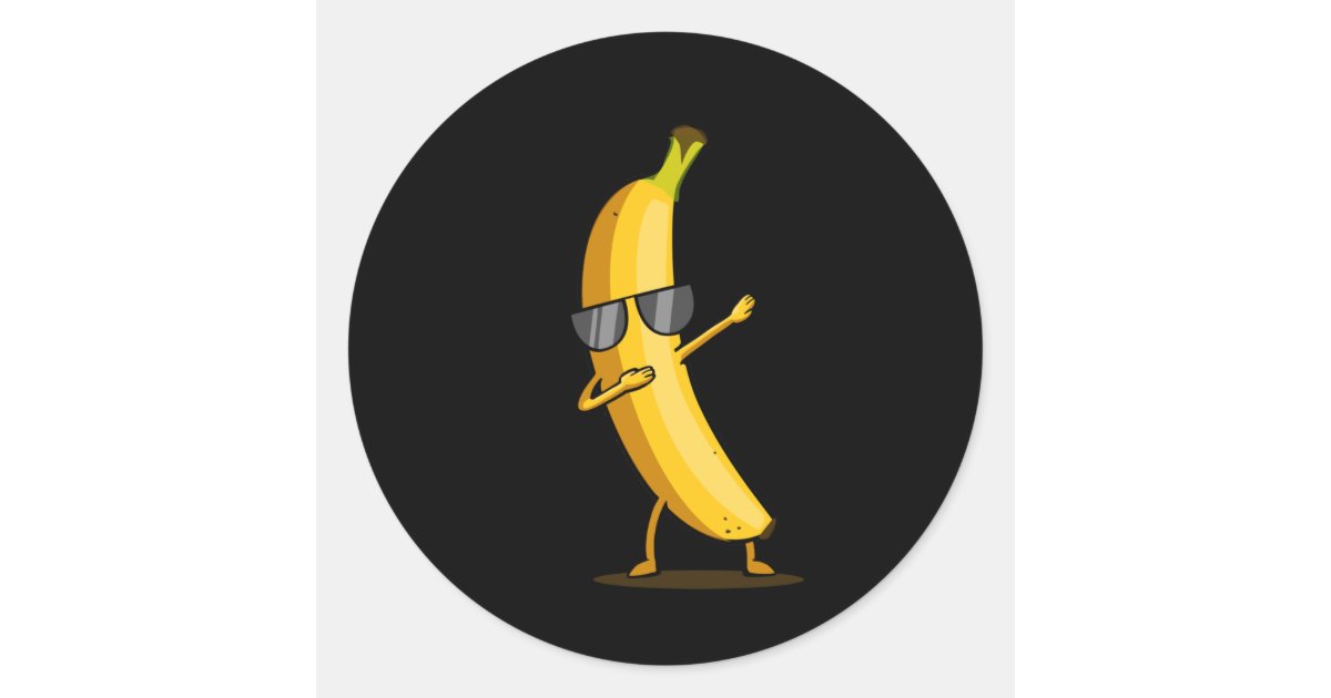 Dabbing Yellow Banana Dab Funny Dancing Fruit Classic Round Sticker ...