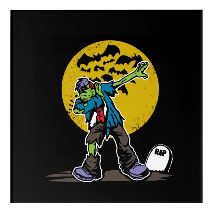 Dabbing zombie gift acrylic print | Zazzle