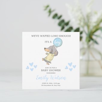 Dachshund Baby Shower Invitation | Zazzle