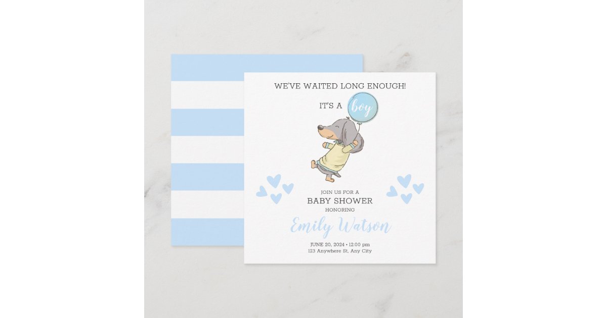 Dachshund Baby Shower Invitation | Zazzle