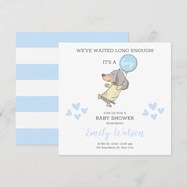 Dachshund Baby Shower Invitation | Zazzle