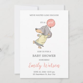 Dachshund Baby Shower Invitation | Zazzle