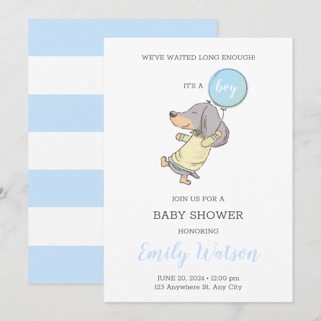 Dachshund Baby Shower Invitation | Zazzle