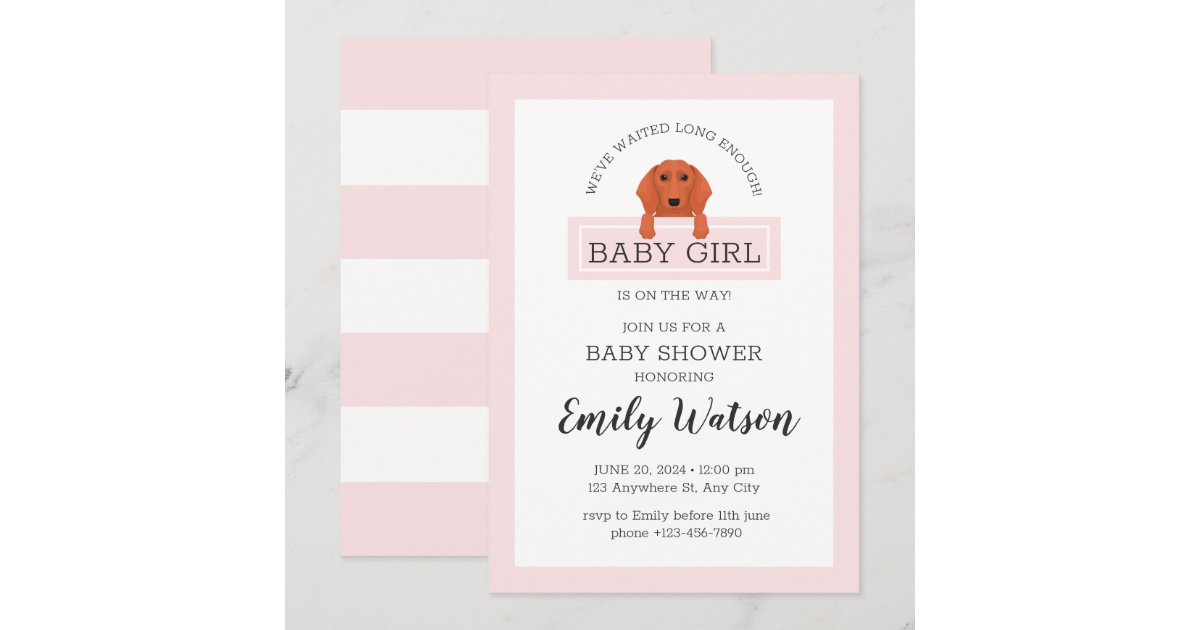 Dachshund Baby Shower Invitation | Zazzle
