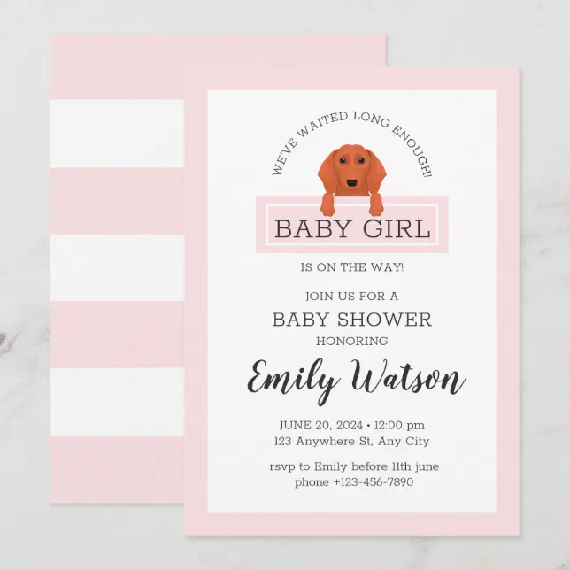Dachshund Baby Shower Invitation | Zazzle