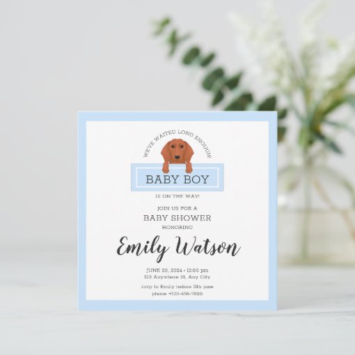 Dachshund Baby Shower Invitation Postcard | Zazzle