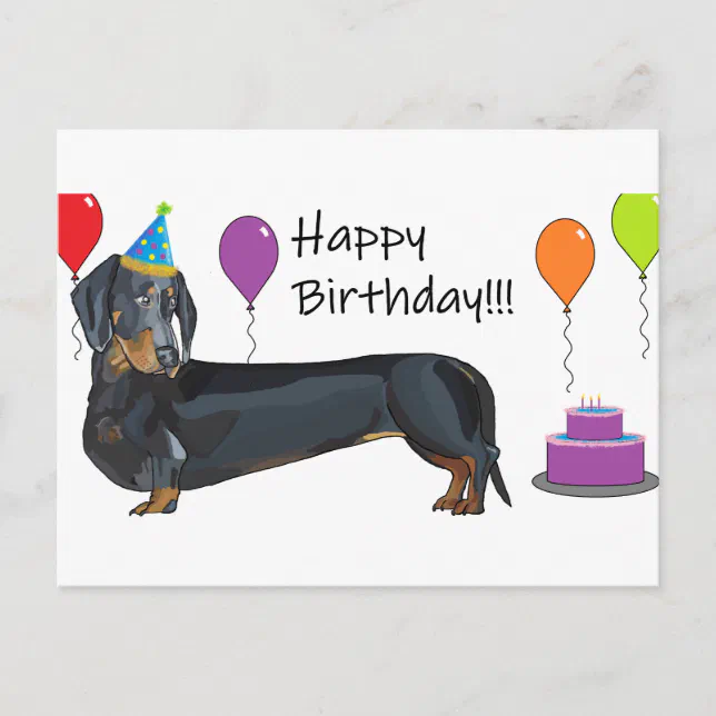 Dachshund Birthday Postcard | Zazzle