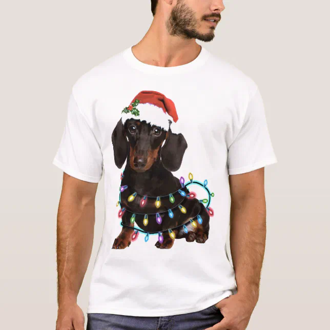 Dachshund Christmas dog beautiful hat dog T-Shirt | Zazzle
