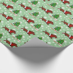 Dachshund Christmas Running Wrapping Paper | Zazzle