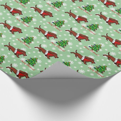 Dachshund Christmas Running Wrapping Paper | Zazzle