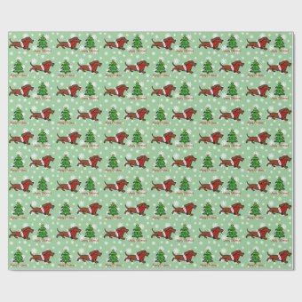 Dachshund Christmas Running Wrapping Paper | Zazzle