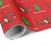 Dachshund Christmas Running Wrapping Paper | Zazzle