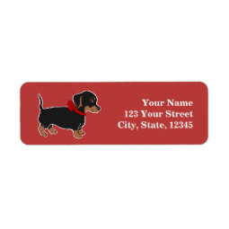 Dachshund Custom Cranberry Return Address Labels | Zazzle