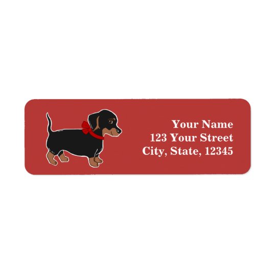 Dachshund Custom Cranberry Return Address Labels | Zazzle.com