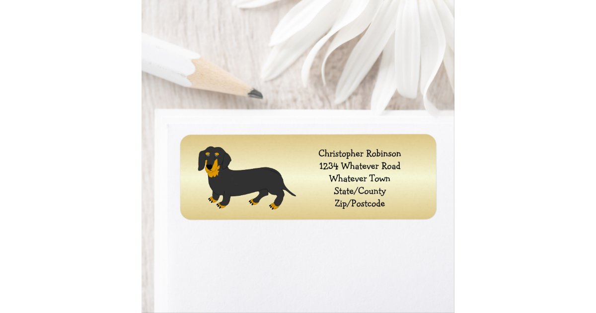 Dachshund Design Personalised Label | Zazzle