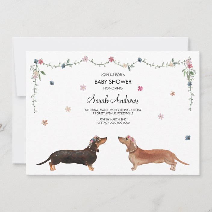 Dachshund Dog Baby Shower Card | Zazzle.com