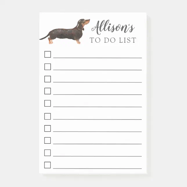 Dachshund Dog Personalized To Do List Post-it Notes | Zazzle