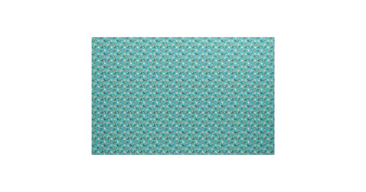 Dachshund dog summer beach turquoise fabric | Zazzle