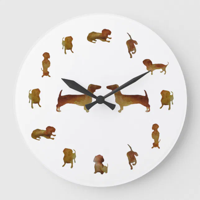 Dachshund Dogs Custom Large Clock | Zazzle