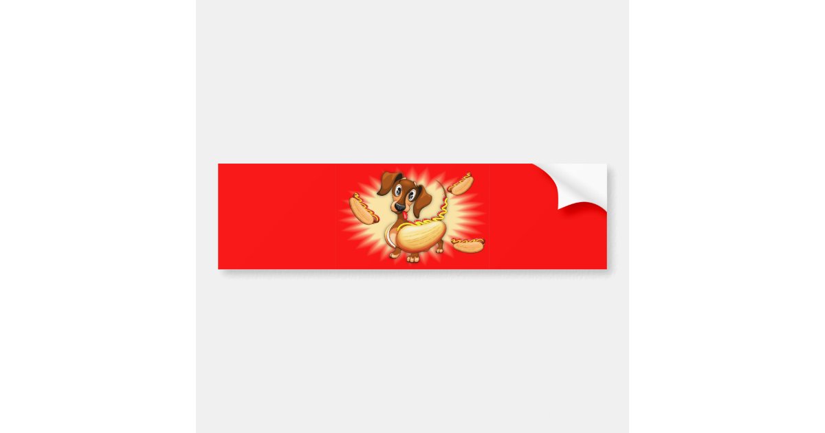 Dachshund Hot Dog Bumper Sticker | Zazzle