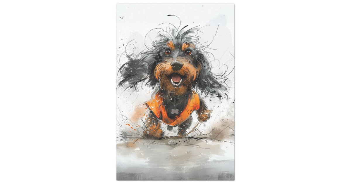 Dachshund Inky the Dog Decoupage Tissue Paper | Zazzle