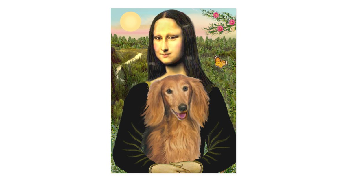 Dachshund (LHSable) - Mona Lisa Postcard | Zazzle.com