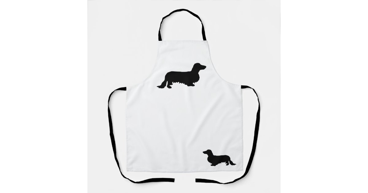 Dachshund Long Hair - Silhouette 1 Apron | Zazzle