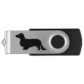 Dachshund Long Hair - Silhouette 1 Flash Drive | Zazzle