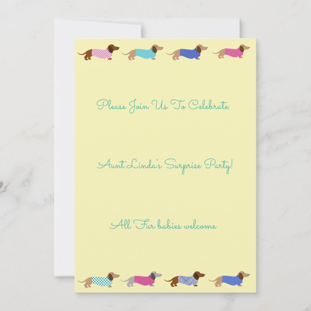 Dachshund Party Invitation | Zazzle