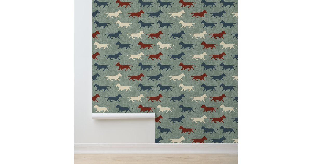 Dachshund Pattern Wallpaper | Zazzle