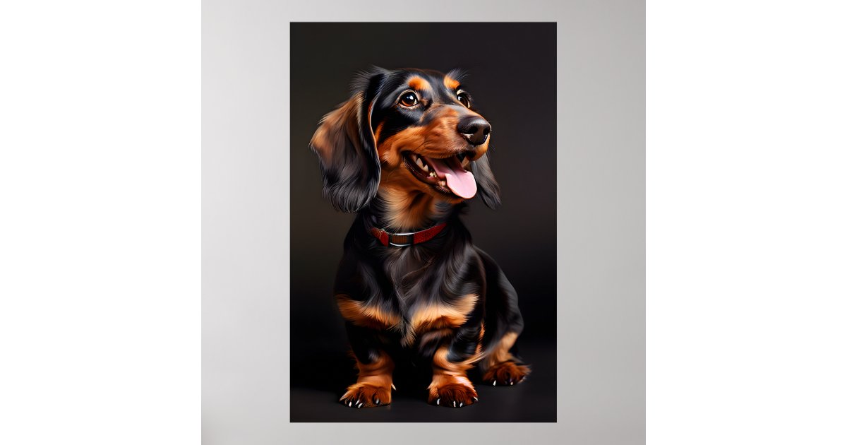 Dachshund Realism Portrait Vertical Poster | Zazzle