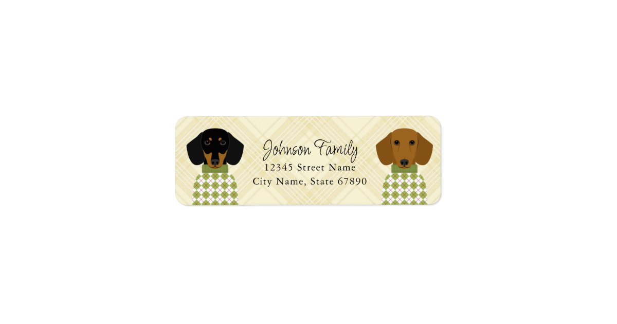 Dachshund Return Address Labels | Zazzle