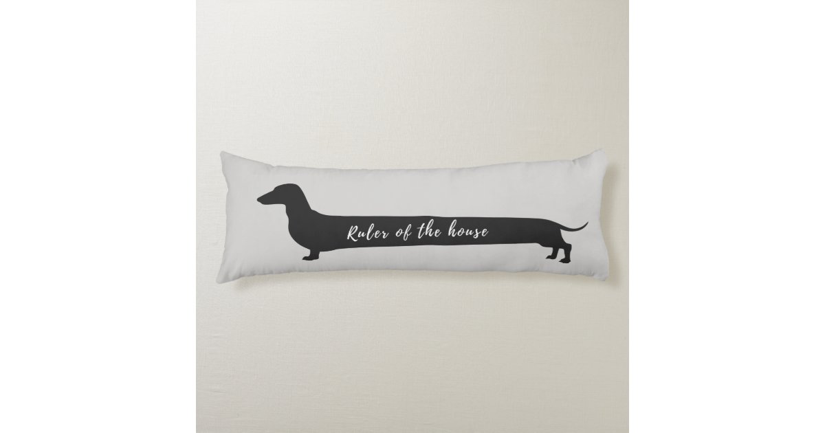 Dachshund ruler of the house long pillow | Zazzle