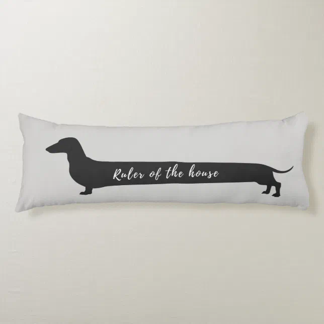 Dachshund ruler of the house long pillow | Zazzle