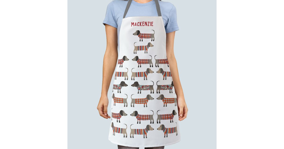 Dachshund Sausage Dog Personalized Apron | Zazzle